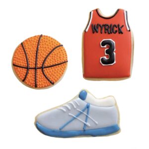 Basketball and Volleyball Cookie Cutters 3-Pc. Set Made in the USA by Ann Clark, Sneaker, Ball, Jersey