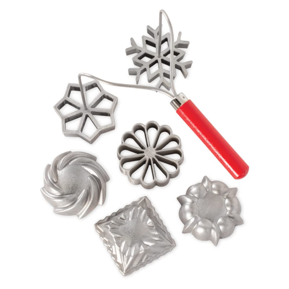 Nordic Ware Swedish Rosettes & Timbale Set, 6 Pieces, Silver