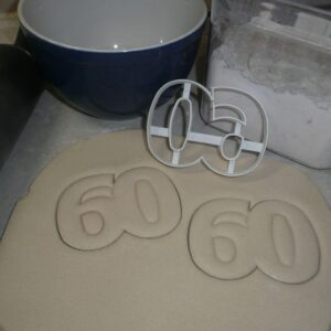 NUMBER 60 SIXTY ANNIVERSARY BIRTHDAY EVENT COOKIE CUTTER MADE IN USA PR108-60