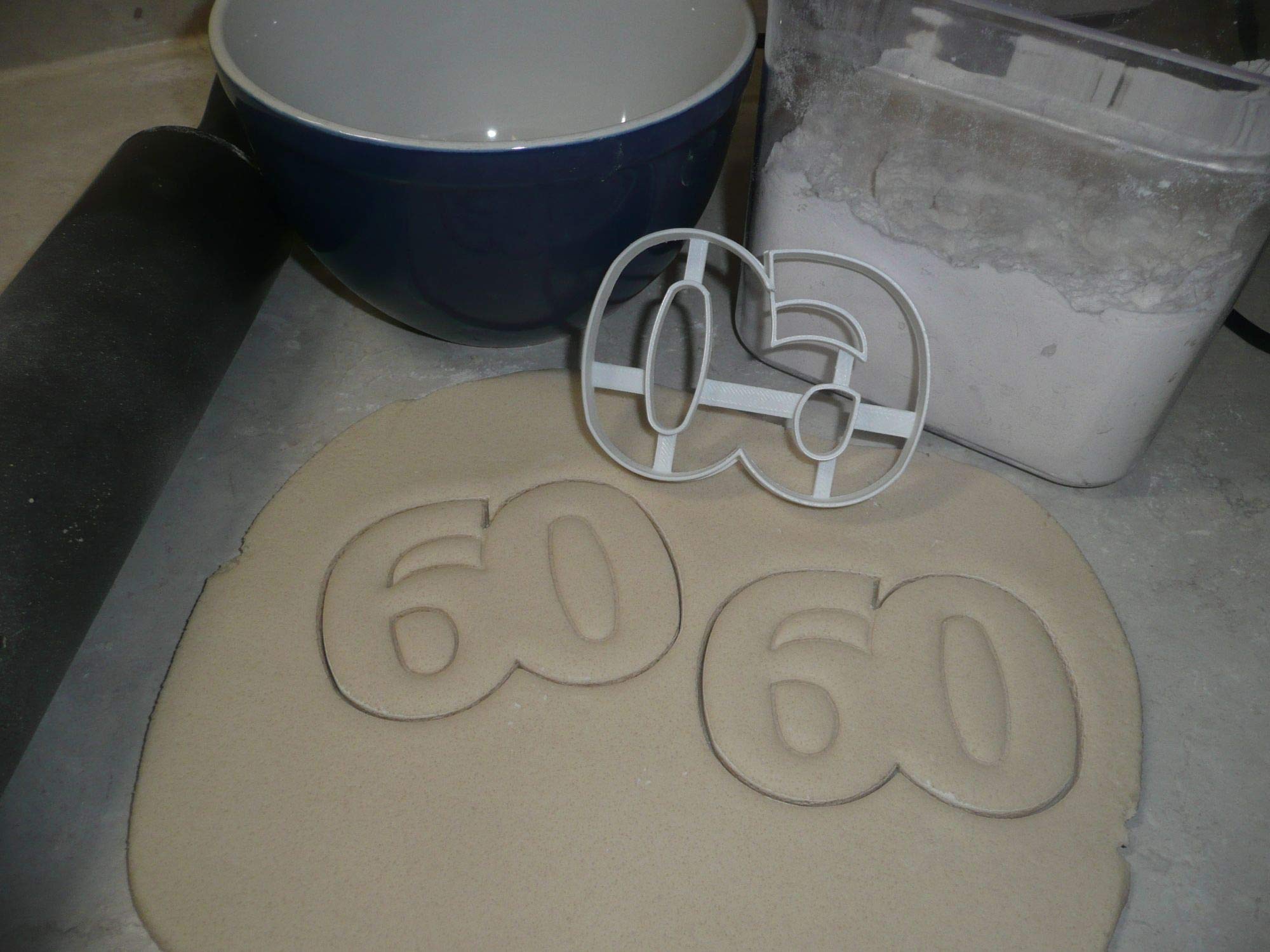 NUMBER 60 SIXTY ANNIVERSARY BIRTHDAY EVENT COOKIE CUTTER MADE IN USA PR108-60