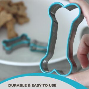 Simply Unleashed 3 Piece Dog Bone Cookie Cutter Set with PVC Coating for Homemade Dog Treats, Biscuits, Fondant, Pastries, Sandwich Shapes, Kids Crafts