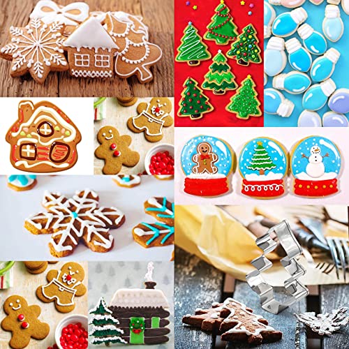 20 Pieces Christmas Cookie Cutters for Xmas/Holiday/Wonderland Party Supplies/Favors - Including Glove, Gingerbread, Angel, Candy Cane, etc