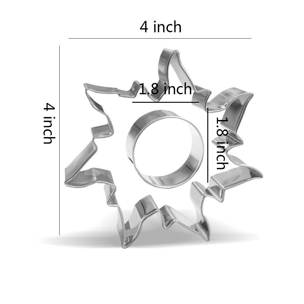 4 inch Sun Cookie Cutter - Stainless Steel