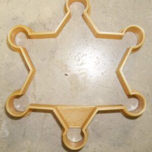 SHERIFF BADGE 6 POINT STAR WILD WEST THEME OUTLINE COOKIE CUTTER MADE IN USA PR892