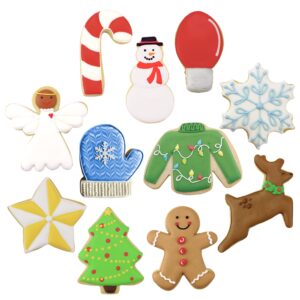 Christmas Cookie Cutters 11-Pc Set Made in USA by Ann Clark, Gingerbread Man, Christmas Tree, Candy Cane, Reindeer and more