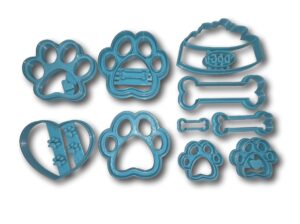 dog bone and paw limited edition cookie cutter set of 10