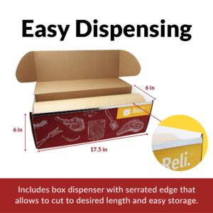 Made in USA | Bulk Value 17.25 in x 350 ft (4200 in) Reli. Brown Butcher Paper w/Dispenser Box | Serrated Cutting Blade | Food Grade Kraft Butcher Paper for Smoking Meat | Unwaxed, Meat Wrapping