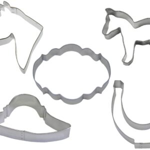 Derby Horse Cookie Cutter 5 Piece Set from The Cookie Cutter Shop - Horse, Horseshoe, Horse Head, Ladies Hat Cookie Cutters – Tin Plated Steel Cookie Cutters