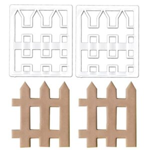 2pcs fondant molds | wood cutter | garden fence-shaped fondant cutter - wood fence cookie cutter creative fondant cake fence mold for fondant, gum paste, polymer clay, diy cake border decorating