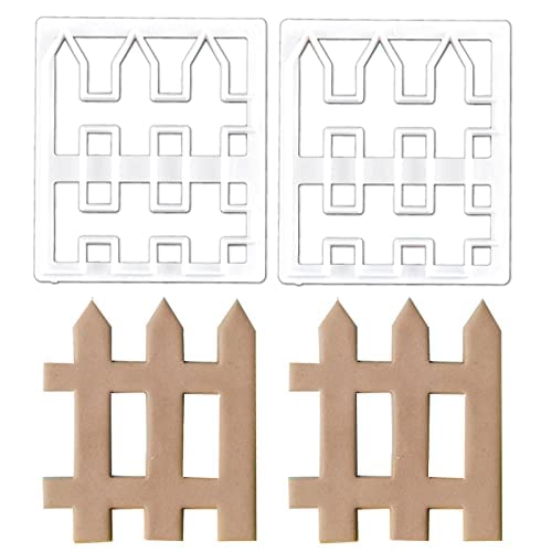 2PCS Fondant Molds | Wood Cutter | Garden Fence-Shaped Fondant Cutter - Wood Fence Cookie Cutter Creative Fondant Cake Fence Mold for Fondant, Gum Paste, Polymer Clay, DIY Cake Border Decorating