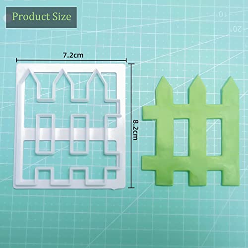 2PCS Fondant Molds | Wood Cutter | Garden Fence-Shaped Fondant Cutter - Wood Fence Cookie Cutter Creative Fondant Cake Fence Mold for Fondant, Gum Paste, Polymer Clay, DIY Cake Border Decorating