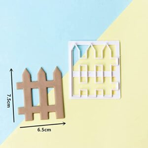 2PCS Fondant Molds | Wood Cutter | Garden Fence-Shaped Fondant Cutter - Wood Fence Cookie Cutter Creative Fondant Cake Fence Mold for Fondant, Gum Paste, Polymer Clay, DIY Cake Border Decorating