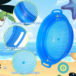 12 Pcs Sand Sifter Plastic Sand Sieve Dirt Sifter Rock Sifter Sand Sifter Sieves Sand Sifting Pan Gift for Kids Girls Boys Finding Treasure Beach Rocks Shells Gardening Digging, Blue, 8.66 Inches