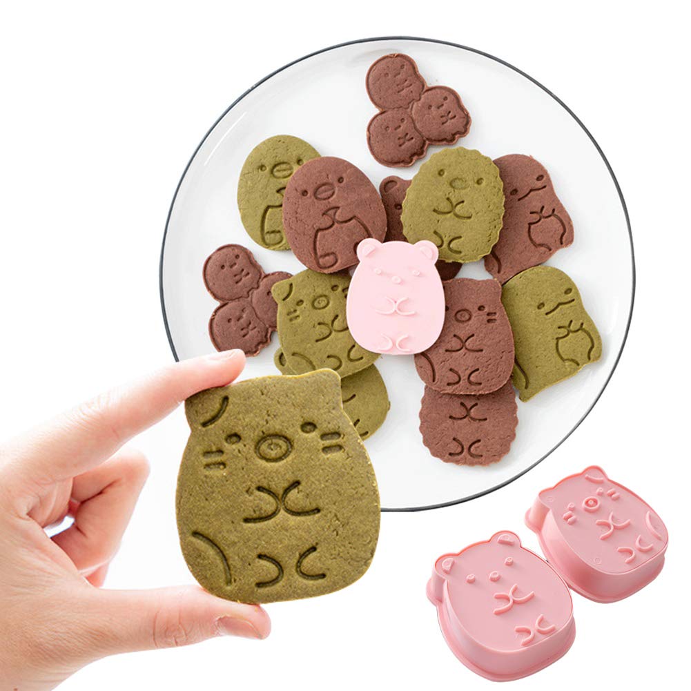 Cookie Cutter Set，6pcs Kids Cake Decoration 3D Mini Cartoon Animal Baking Tool Cookie Cutter Set