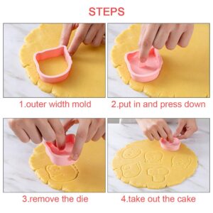 Cookie Cutter Set，6pcs Kids Cake Decoration 3D Mini Cartoon Animal Baking Tool Cookie Cutter Set