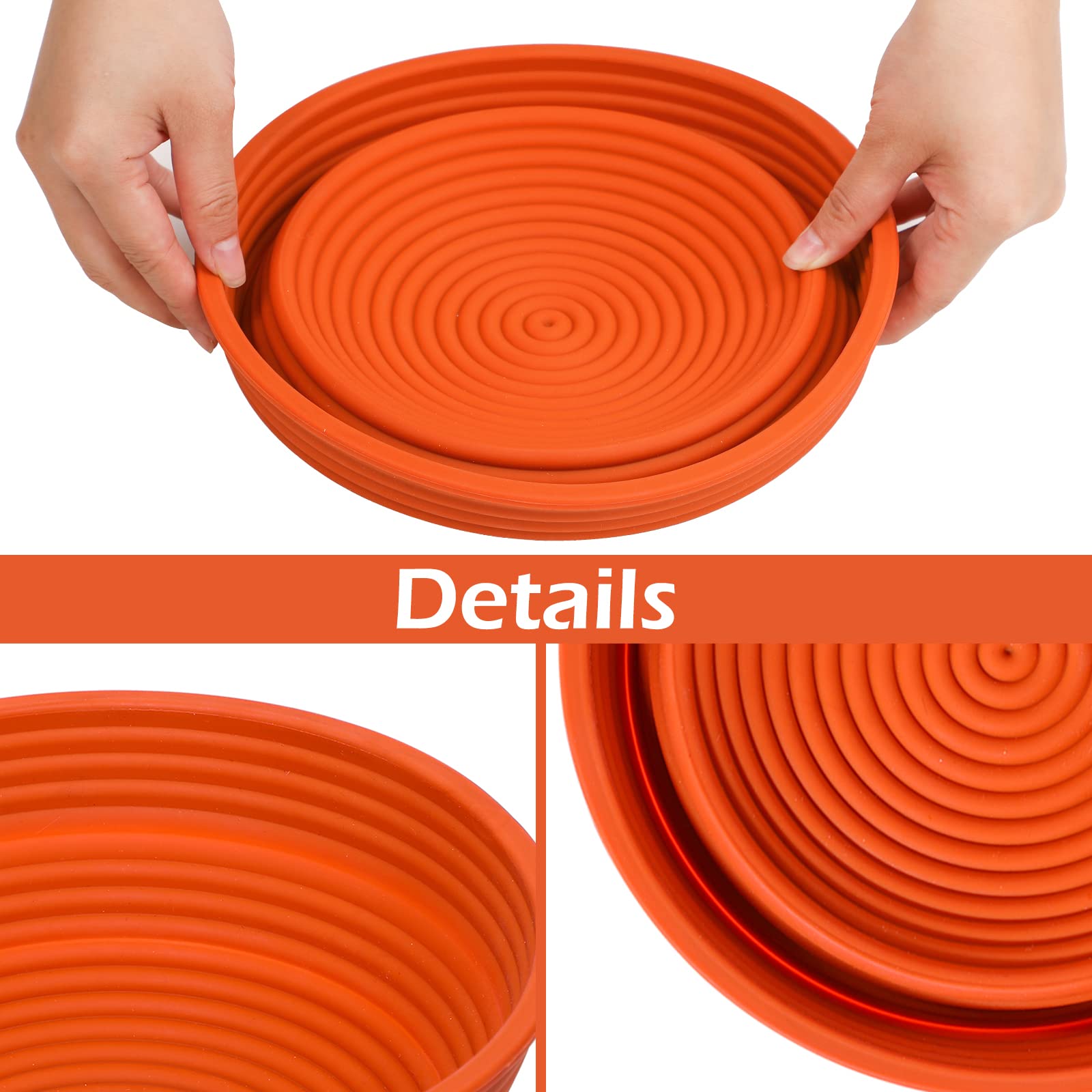 Webake Silicone Bread Proofing Basket,Collapsible Sourdough Bread Baking Supplies Dough Proofing Bowl Containers Oven Safe Baking Gifts for Bakers 9 INCHES