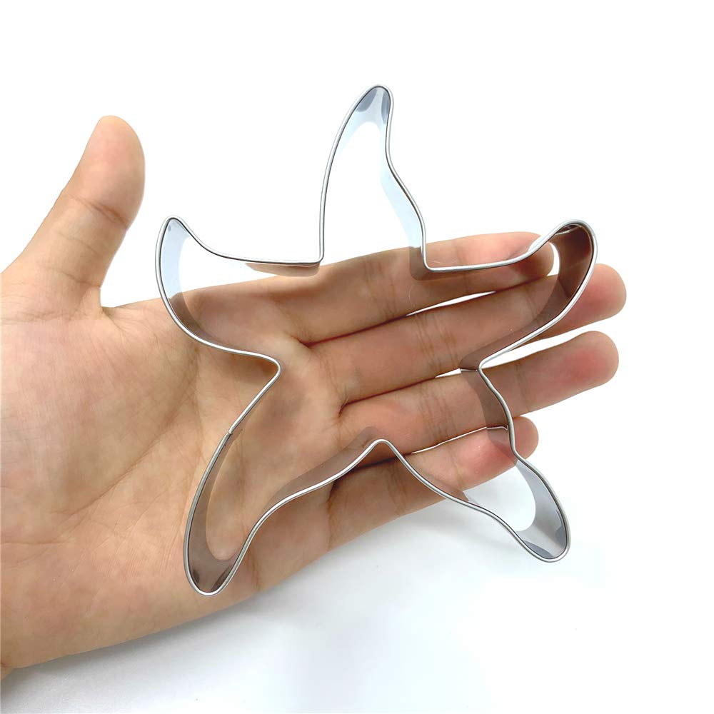 LILIAO Ocean Creatures Cookie Cutter Set - 3 Piece - Whale, Starfish and Seashell Biscuit Fondant Cutters - Stainless Steel