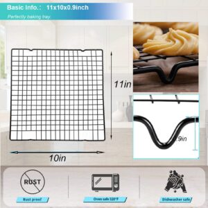 Lemengtree Cooling Racks,Baking Rack Tray Non-Stick Pan Stainless Steel Cake Cooling Wire Roasting Rack for Biscuit Pizza Bread Cake Baking(2pack-11.02 inch)