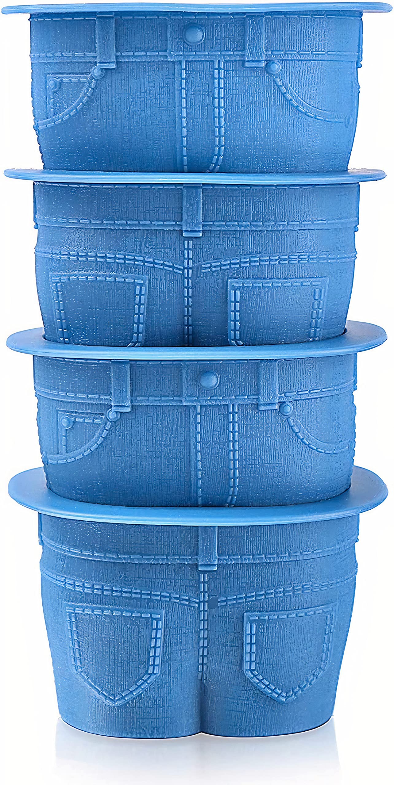 Silicone Cupcake Baking Cups | Great Mother's Day Gifts Idea for Bakery | Cute Mini Jeans Style Baking Utensils Pants Muffin Liners Holders | Set of 4