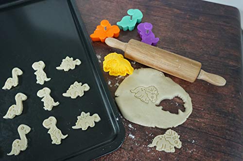 R & M International Dinosaur Cookie, Set of 4 Stamper, one size, Colors may vary