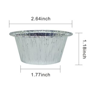 MYStar 2.6" Disposable Aluminum Foil, Mini Cupcake/Muffin Baking Cups, Pack of 150