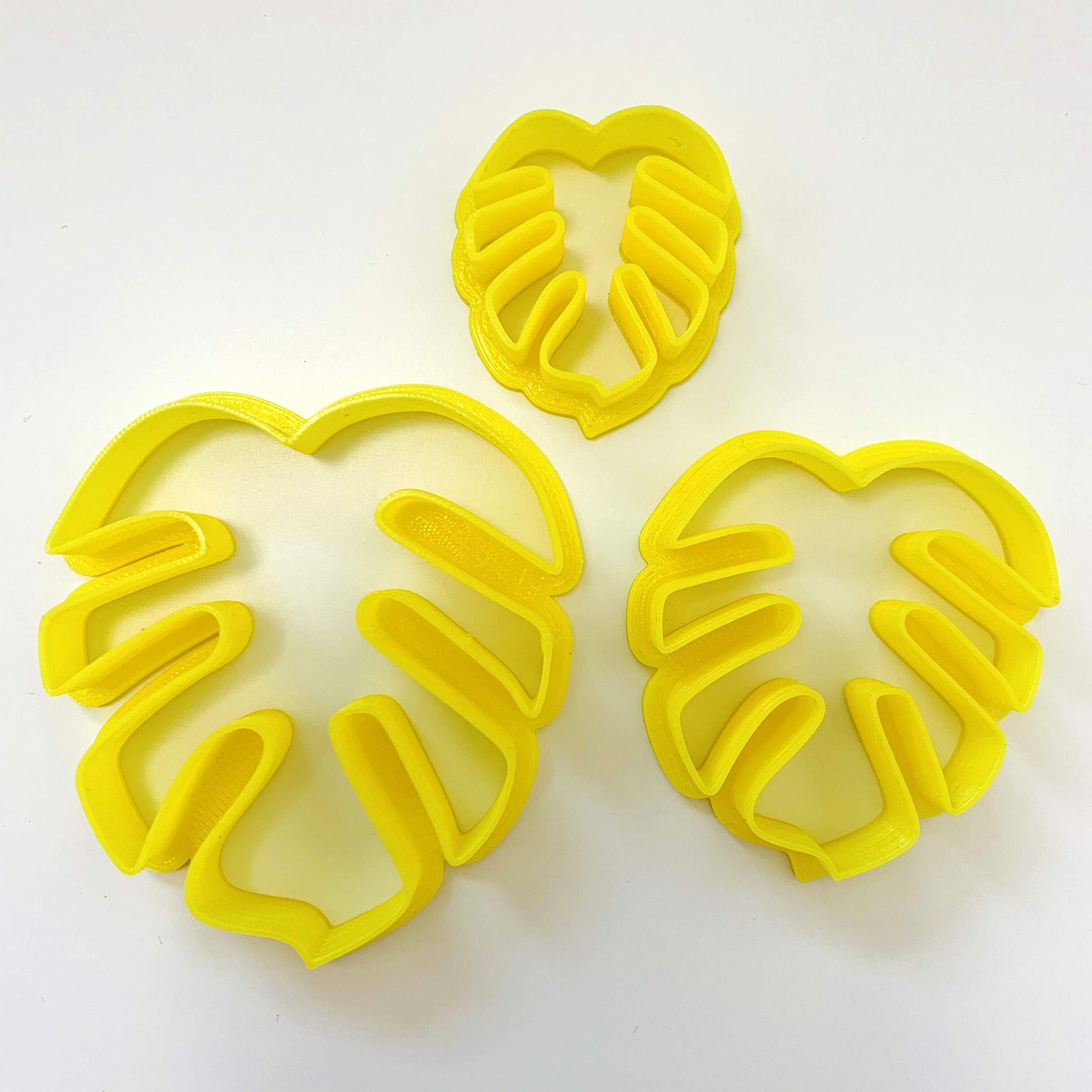 CHENRUI Set of 3 Monstera Leaf Polymer Clay Cutter Set Cookie Fondant Cutters