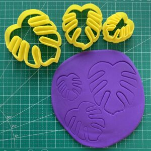 CHENRUI Set of 3 Monstera Leaf Polymer Clay Cutter Set Cookie Fondant Cutters