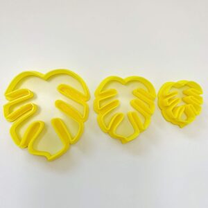 CHENRUI Set of 3 Monstera Leaf Polymer Clay Cutter Set Cookie Fondant Cutters