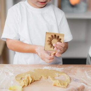 Wooden Cookie Biscuit Mold, 3D Baking Mold, Embossing Craft Decorating Baking Tool, Suitable for Halloween Thanksgiving Christmas Kitchen DIY (Shape D 10 * 10 * 2)