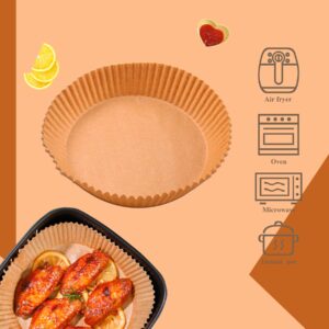 Air Fryer Disposable Paper Liner, 6.3 inch 100 sheets Unbleached Non-stick Oil-Proof Parchment Paper for Air Frying, Roasting Microwave, Food Grade Baking Paper Liners/Circular