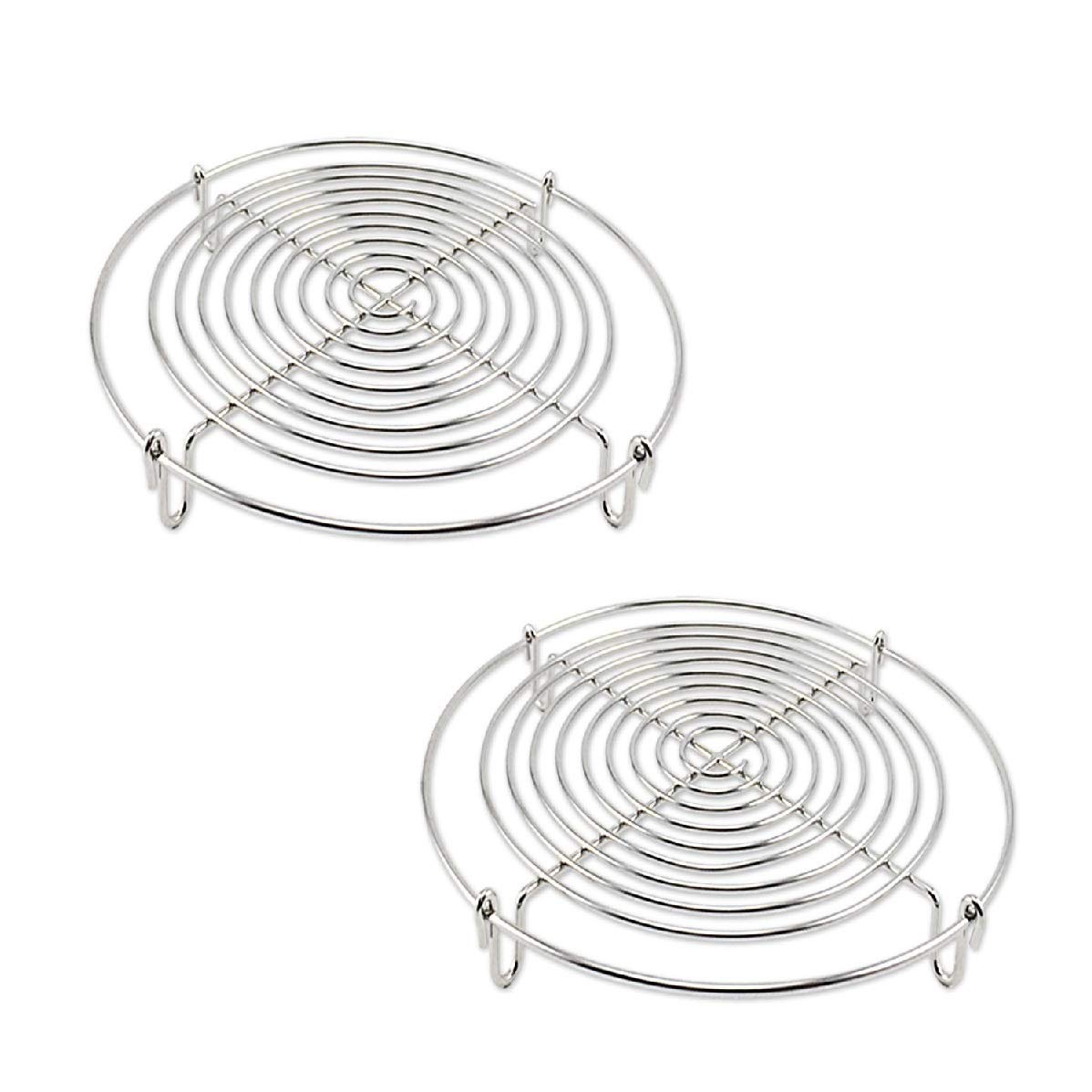 Round Steamer Rack and Cooling Rack,Wire Steamer Kettle Rack Holder Fit For All Pots Pans Up,Stainless Steel For Cooking 5-Inches (2)