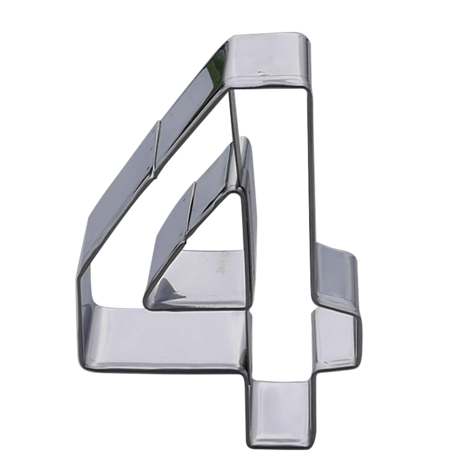 Number Four (4) Cookie Cutter, Premium Food-Grade Stainless Steel, Dishwasher Safe (4)