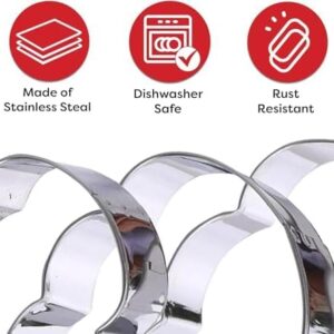 Number Four (4) Cookie Cutter, Premium Food-Grade Stainless Steel, Dishwasher Safe (4)