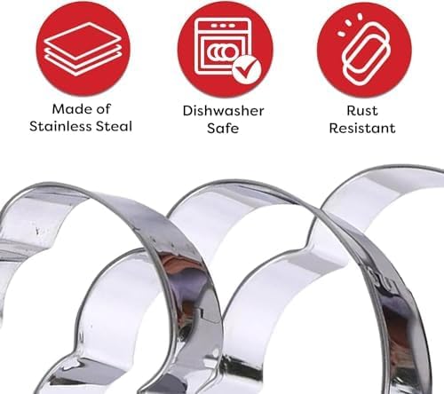 Number Four (4) Cookie Cutter, Premium Food-Grade Stainless Steel, Dishwasher Safe (4)