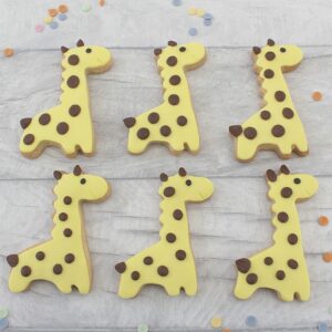 Giraffe Cookie Cutters Set 4 Inch - 6 Pieces Mother and Baby DIY Stainless Steel Metal Biscuit Mold with Sitting Baby Giraffe, Giraffe Face and Head Shapes Cutter for Baby Shower, Birthday Party