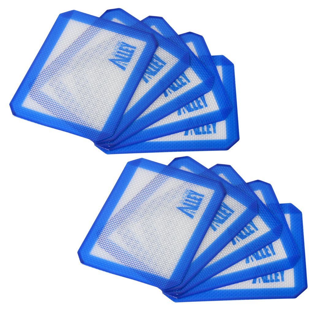 Silicone Alley, 10 Non-stick Silicone Mat Pad, Small Rectangle 5 X 4 Inch, Blue