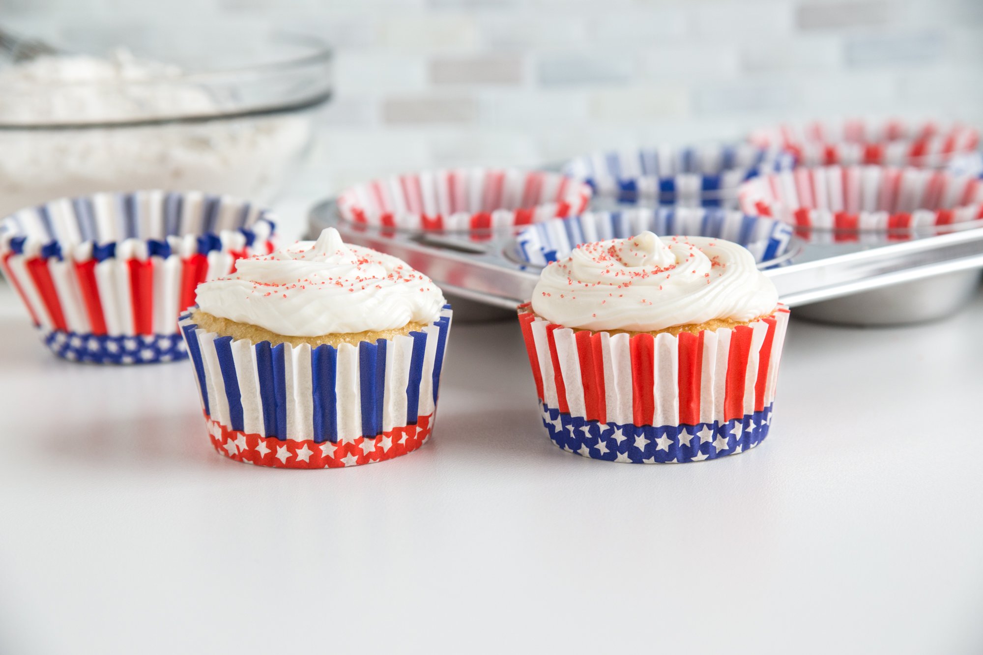 Fox Run Patriotic Bake Cup Set, 3 x 3 x 1.25 inches, Multicolored