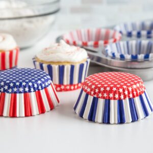 Fox Run Patriotic Bake Cup Set, 3 x 3 x 1.25 inches, Multicolored