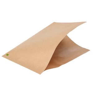 Restaurantware Bag Tek Kraft Paper Small Double Open Bag - Greaseproof - 6 1/4" x 4 3/4" - 100 count box