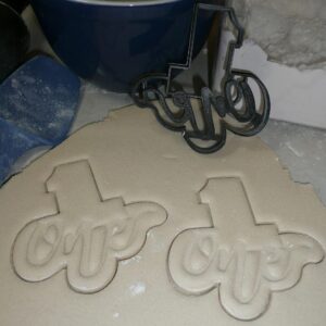 NUMBER ONE 1 WITH WORD BIRTHDAY ANNIVERSARY PARTY AGE DETAILED COOKIE CUTTER MADE IN USA PR2402