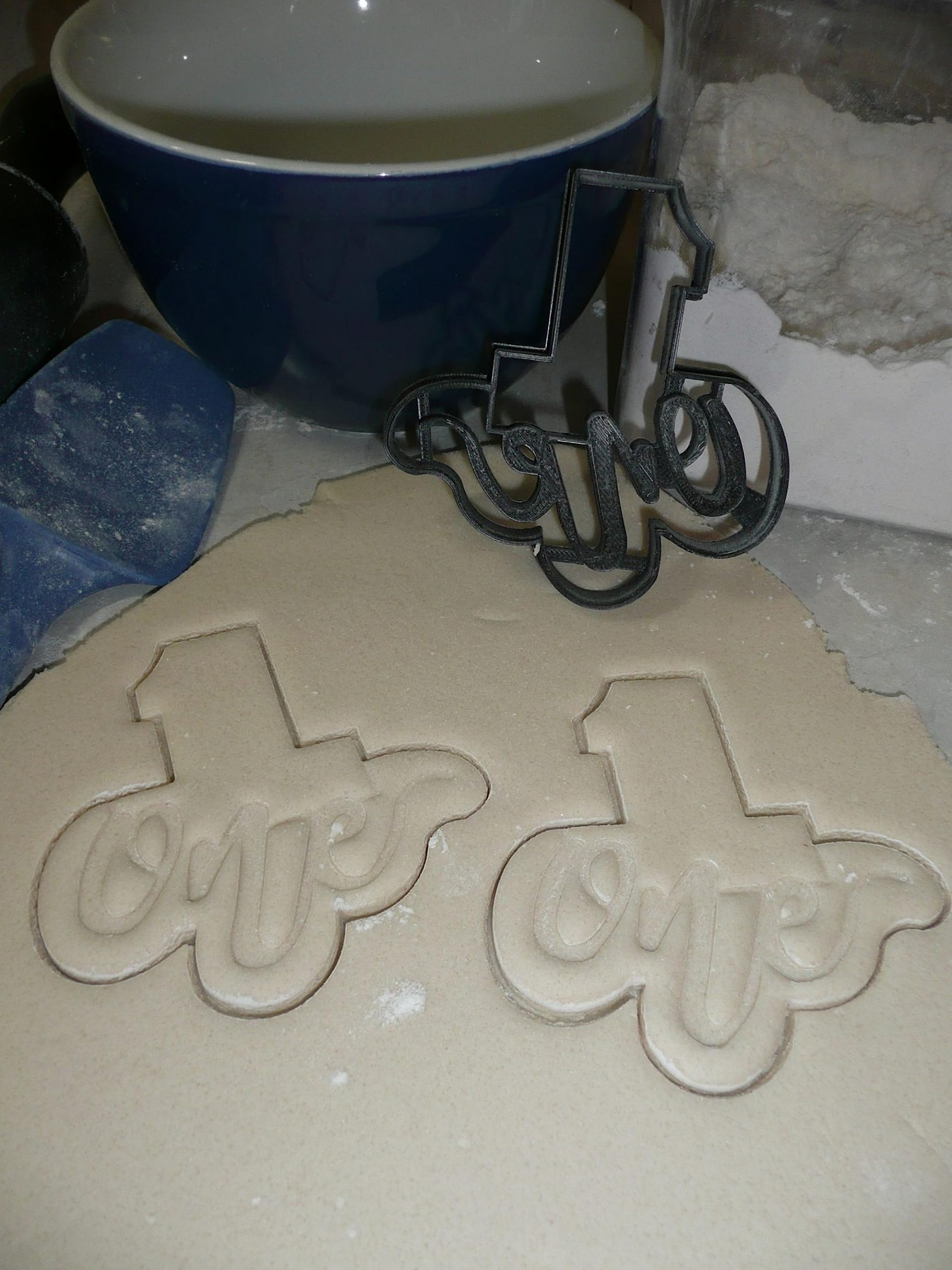 NUMBER ONE 1 WITH WORD BIRTHDAY ANNIVERSARY PARTY AGE DETAILED COOKIE CUTTER MADE IN USA PR2402