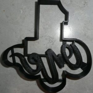 NUMBER ONE 1 WITH WORD BIRTHDAY ANNIVERSARY PARTY AGE DETAILED COOKIE CUTTER MADE IN USA PR2402