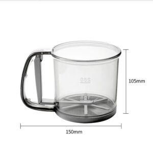 Small Handled Semi-automatic Flour Sifter,2 Cups Sieve for Baking with Hand Press Design,Mesh Kitchen Cooking Sieve Tools for Cooking,BPA Free,Gray