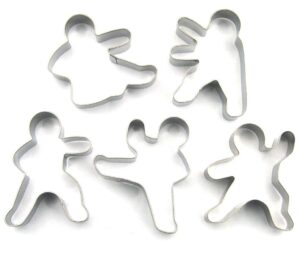 lawman kung fu karate ninjabread man cookie cutter fondant baking biscuit fruit cutter set 5 pcs