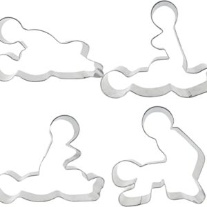 4 Pcs Stainless Steel Cookie Cutter Set, Funny DIY Mold Cookie Mold Cutting Mold, Cartoon Baking Mold, Fondant Tool Pastry Biscuit Cake Baking Mould Set D3