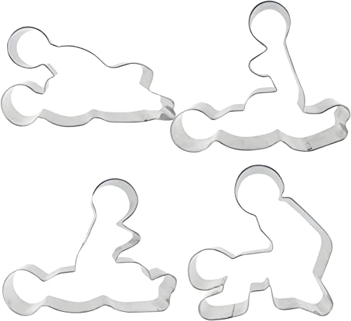 4 Pcs Stainless Steel Cookie Cutter Set, Funny DIY Mold Cookie Mold Cutting Mold, Cartoon Baking Mold, Fondant Tool Pastry Biscuit Cake Baking Mould Set D3