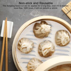 12 Pieces 9 Inch Silicone Steamer Liners Non-stick Silicone Steamer Mesh Round Dumplings Buns Mat Steamed Pad Baking Pastry Dim Sum Mesh for Home Kitchen Use