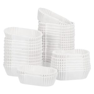 loaf liners oval baking cups: 1000pcs grease proof paper cupcake liner mini cake cup parchment bread trays for cake muffins cupcakes bread