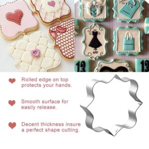 House Cookie Cutters Set, 5 Pieces Stainless Steel House Shape Cookie Cutter Plaque Frame Pastry Key Biscuit Cookie Cutter Kit Gingerbread for Chocolate Candy Cake Decor (House)