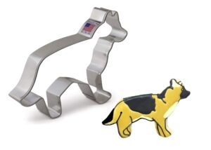 german shepherd dog cookie cutter 5.25" made in usa by ann clark